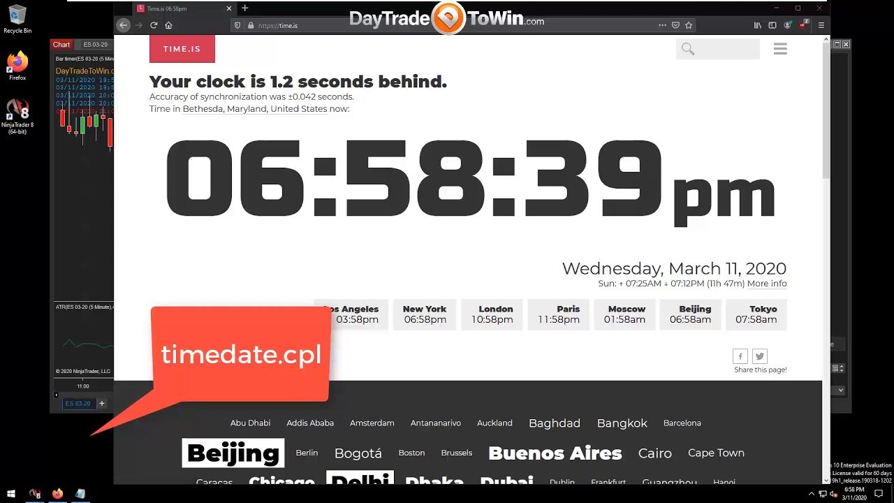 How to Configure Time + Clock + Trading Charts to Align Precision Trading